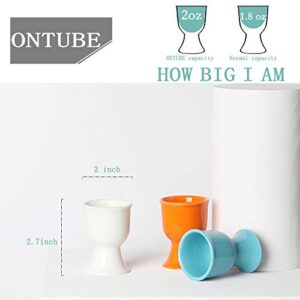 ONTUBE Porcelain Egg Cups,Ceramic Egg Stand Holders for Hard Boiled Eggs Set of 8,MixColor