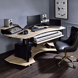 Acme Furniture Eleazar Music Recording Studio Desk, Natural Oak