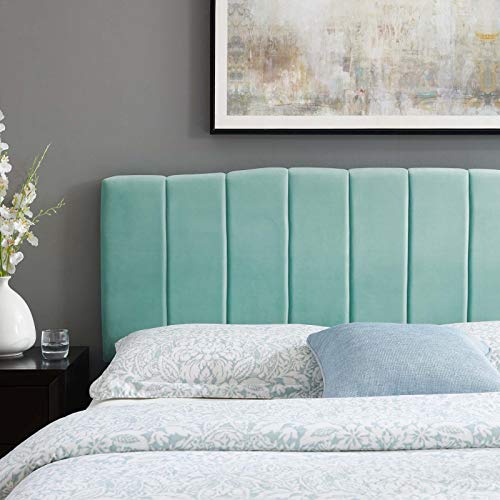 Modway Camilla Channel Tufted Performance Velvet Full/Queen Headboard in Mint