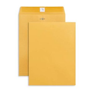 blue summit supplies 100 9” x 12” clasp envelopes with gummed seal, letter size clasp mailing envelopes made from 28lb kraft paper, for mailing larger papers or magazine, bulk 100 pack