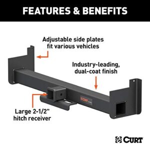 CURT 15923 Class 5 Weld-On Hitch, 2-1/2-Inch Receiver, Up to 20,000 lbs, 44-in Frames, 9" Drop