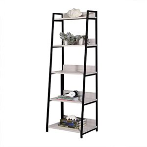 acme furniture wendral bookshelf, natural & black