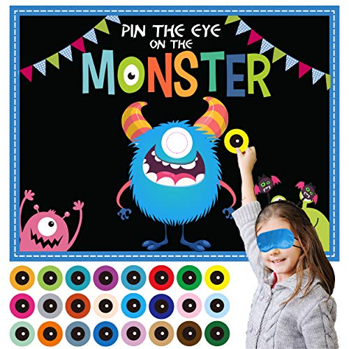 Joy Bang Halloween Party Games for Kids Pin The Eye on The Monster Game Halloween Party Activities Pin Game Party Favors for Children Monster Party Game