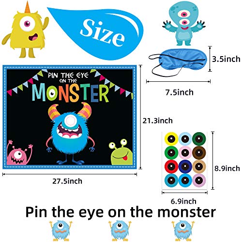 Joy Bang Halloween Party Games for Kids Pin The Eye on The Monster Game Halloween Party Activities Pin Game Party Favors for Children Monster Party Game