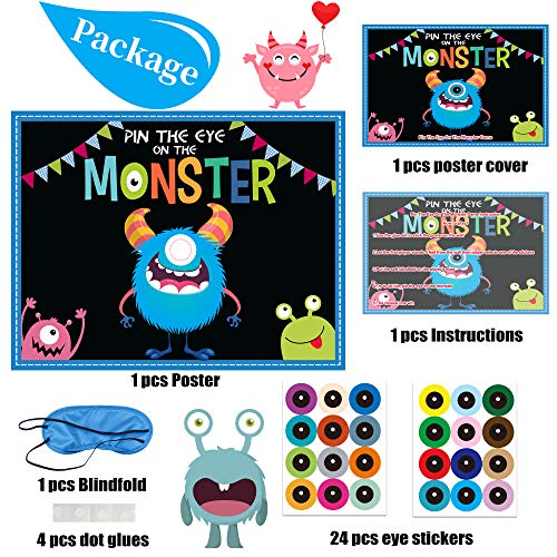 Joy Bang Halloween Party Games for Kids Pin The Eye on The Monster Game Halloween Party Activities Pin Game Party Favors for Children Monster Party Game