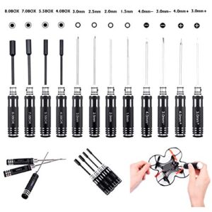 19 in 1 RC Tool Kit Screwdriver Pliers Hex Sleeve Socket Repair Tool Set+Screwdriver Organizers Bracket for RC Car Quadcopter Drone Helicopter Airplane