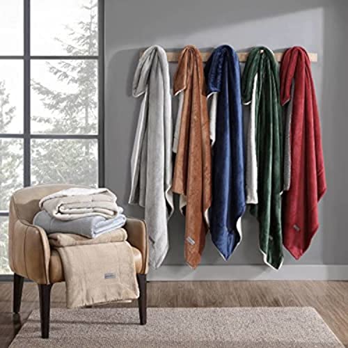 Eddie Bauer Ultra-Plush Collection Throw Blanket-Reversible Sherpa Fleece Cover, Soft & Cozy, Perfect for Bed or Couch, Oyster