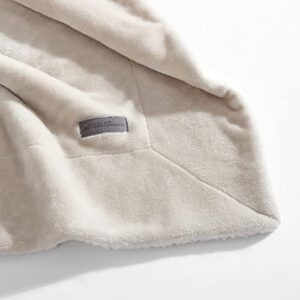 Eddie Bauer Ultra-Plush Collection Throw Blanket-Reversible Sherpa Fleece Cover, Soft & Cozy, Perfect for Bed or Couch, Oyster