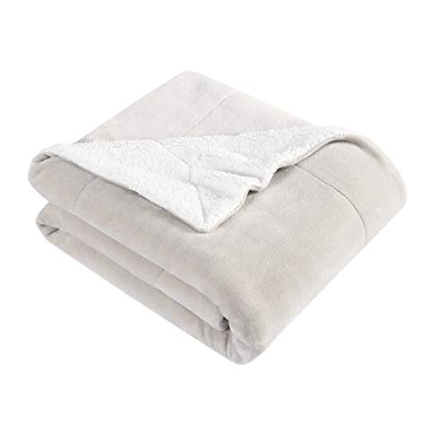 Eddie Bauer Ultra-Plush Collection Throw Blanket-Reversible Sherpa Fleece Cover, Soft & Cozy, Perfect for Bed or Couch, Oyster