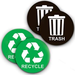 ASSURED SIGNS Recycle Sticker for Trash Can - Perfect Bin Labels - 2 Pack - 5" by 5" Decal Logo - Ideal Sign for Home or Office Refuse Bin - Suitable for Indoor/Outdoor use