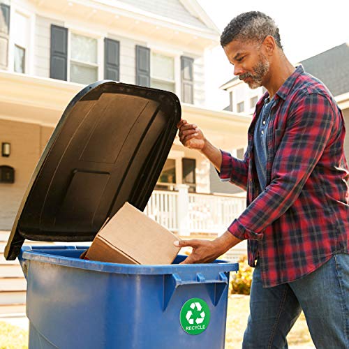 ASSURED SIGNS Recycle Sticker for Trash Can - Perfect Bin Labels - 2 Pack - 5" by 5" Decal Logo - Ideal Sign for Home or Office Refuse Bin - Suitable for Indoor/Outdoor use