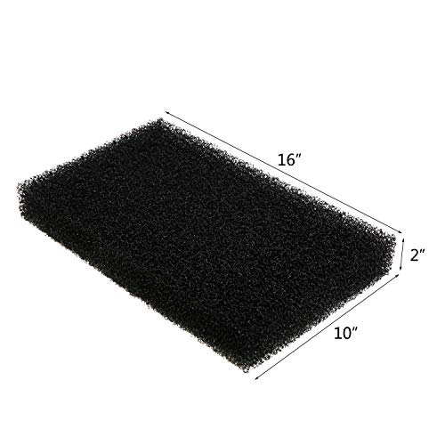 JIH Aquarium Coarse Foam Bio Sponge Filter Media Pad Foam Sponges Cut-to-Size,16"x10"x2"