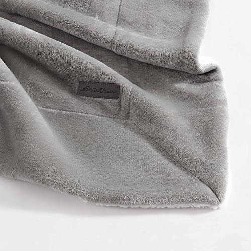 Eddie Bauer Ultra-Plush Collection Throw Blanket - Reversible Sherpa Fleece Cover, Soft & Cozy, Perfect for Bed or Couch, Full/Queen, Chrome Grey