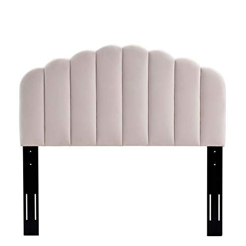 Modway Veronique Channel Tufted Performance Velvet Upholstered Full/Queen Headboard in Pink