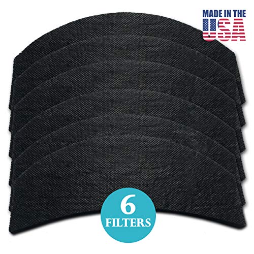 Activated Charcoal Replacement Filters Compatible with AmazonBasics Hooded Covered Cat Litter Box 6 Pack– Eliminate up to 99% of Odors to Keep Your Home Fresh