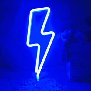 Nordstylee Neon Lightning Light Signs,Led Lightning Night Lights for Kid's Gift, Wall, Birthday Party, Christmas, Wedding Decoration(Blue)