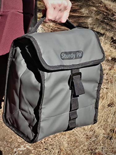 Sturdy Pal NOW BACK IN STOCK! Get your Insulated Foldable and Adjustable Size Heavy-Duty Leak Proof Lunch Bag for Men & Women with Utensil Zip Pouch