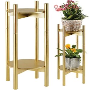 ZPirates Golden Tall Plant Stand Indoor - Tall 26-inch, 12-inch Wide Top - Holder for Small and Large Planter Pots and Flower Vases