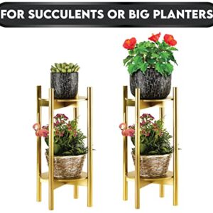 ZPirates Golden Tall Plant Stand Indoor - Tall 26-inch, 12-inch Wide Top - Holder for Small and Large Planter Pots and Flower Vases