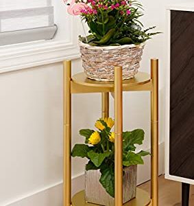 ZPirates Golden Tall Plant Stand Indoor - Tall 26-inch, 12-inch Wide Top - Holder for Small and Large Planter Pots and Flower Vases