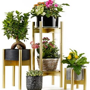 ZPirates Golden Tall Plant Stand Indoor - Tall 26-inch, 12-inch Wide Top - Holder for Small and Large Planter Pots and Flower Vases