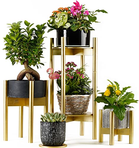 ZPirates Golden Tall Plant Stand Indoor - Tall 26-inch, 12-inch Wide Top - Holder for Small and Large Planter Pots and Flower Vases