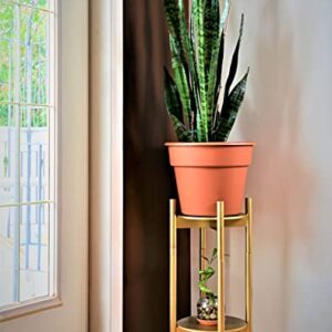 ZPirates Golden Tall Plant Stand Indoor - Tall 26-inch, 12-inch Wide Top - Holder for Small and Large Planter Pots and Flower Vases