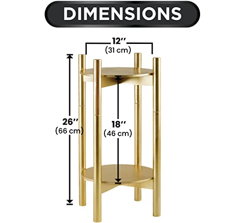 ZPirates Golden Tall Plant Stand Indoor - Tall 26-inch, 12-inch Wide Top - Holder for Small and Large Planter Pots and Flower Vases