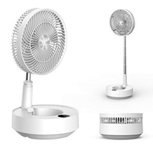 Snowpea Quiet Desk Fan Oscillating Room Fan 5 Speeds 25dB Silent Table Fan Air Circulator Fan with Remote Control 8000mAh Battery for Outdoor Bedroom Office Living Room (White)