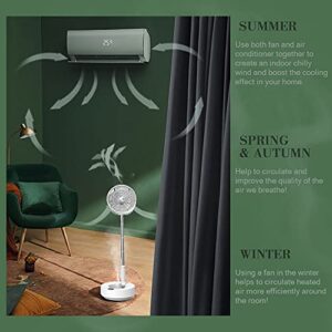 Snowpea Quiet Desk Fan Oscillating Room Fan 5 Speeds 25dB Silent Table Fan Air Circulator Fan with Remote Control 8000mAh Battery for Outdoor Bedroom Office Living Room (White)