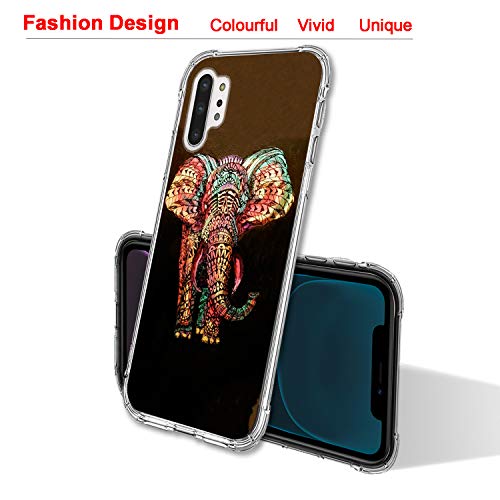 Bcov Galaxy Note 10 Plus Case, Stylish Tribal Elephant Drop Protection Shockproof Case TPU Full Body Protective Scratch-Resistant Cover for Samsung Galaxy Note 10+