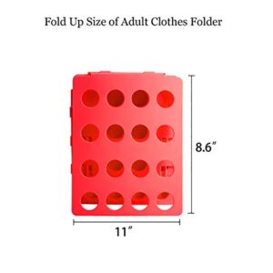 Sutekus Clothes Folder Shirt Folding Board T-Shirt Folder Easy and Fast Flip Fold for Adults & Kids (Red)