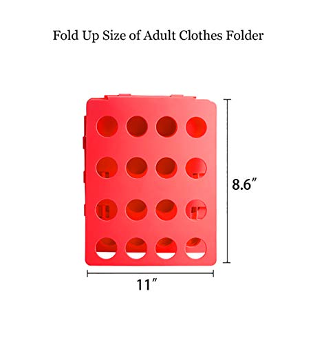 Sutekus Clothes Folder Shirt Folding Board T-Shirt Folder Easy and Fast Flip Fold for Adults & Kids (Red)