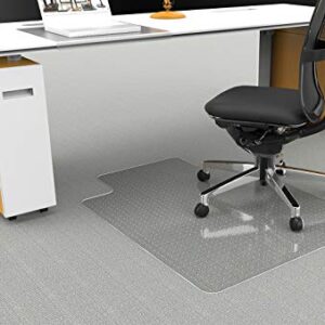 HOMEK Office Chair Mat for Carpeted Floors - Clear Carpet Chair Mat with Lip 48”x 36”x 0.09”