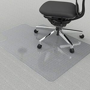 HOMEK Office Chair Mat for Carpeted Floors - Clear Carpet Chair Mat with Lip 48”x 36”x 0.09”