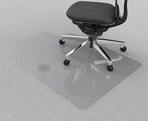 HOMEK Office Chair Mat for Carpeted Floors - Clear Carpet Chair Mat with Lip 48”x 36”x 0.09”