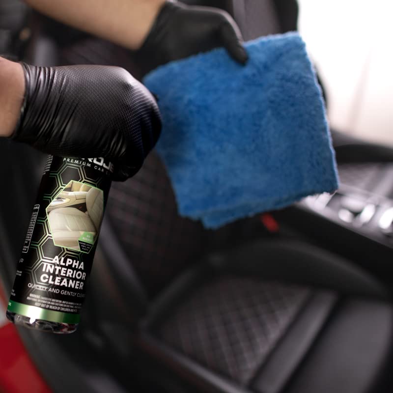 Proje Premium Car Care - Alpha Interior Cleaner - Leather Seat Cleaner - Multi-Surface Safe - Interior Car Cleaning Spray - PH Balanced - All in One Cleaner - Safe on Dash, Leather, Vinyl, Plastics, Trim, Glass, & More