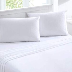 Laura Ashley Home | Tencel Collection | Bed Sheet Set - Silky Soft, Moisture-Wicking & Breathable Bedding, King, Augusta White