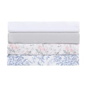 Laura Ashley Home | Tencel Collection | Bed Sheet Set - Silky Soft, Moisture-Wicking & Breathable Bedding, King, Augusta White