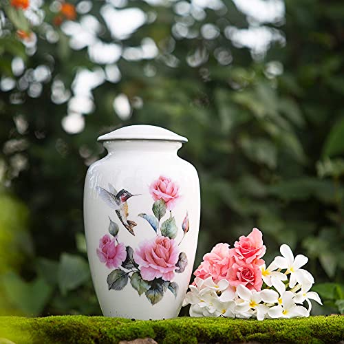 BOLD & DIVINE Adult Hummingbird Cremation Urn | Human Ashes Adult Memorial urn, Burial, Funeral Cremation Urns | 200 Cubic Inches (Large Adult)