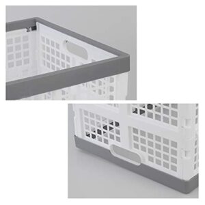 Inhouse 34 Quart Collapsible Milk Crates, Foldable Plastic Container Bin, 3 Packs, F