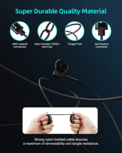 iFory USB C Earphones, HiFi Stereo Type C Earbuds Stereo in-Ear Earbud USB C Headphones with Mic and Volume Control Compatible with Google Pixel 3/2/XL, Sony XZ2, iPad Pro Black