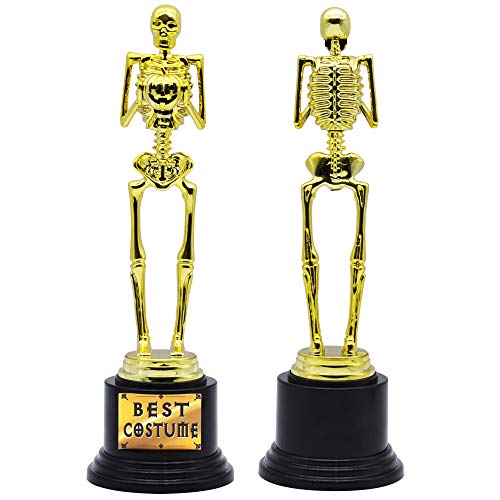 JOYIN 5 Halloween Best Costume Skeleton Trophy for Halloween Skull Party Favor Prizes, Gold Bones Game Awards, Costume Contest Event Trophy, School Classroom Rewards, Treats for Kids, Goodie Bag Fillers