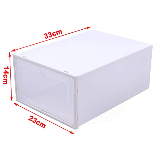 Foldable Shoe Box, 20/24Pcs Stackable Plastic Clear Shoe Storage Box,Storage Bins Shoe Container Home Organizer Rack Stack (20Pcs)