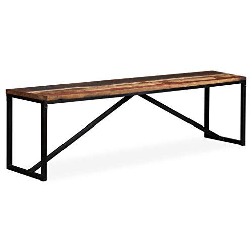 vidaXL Dining Room Bench - Casual Seating - Modern Industrial-Style Indoor Bench Entryway Hallway Table Benches, 63"x13.8"x17.7", Metal Frame, for Kitchen, Dining Room, Living Room