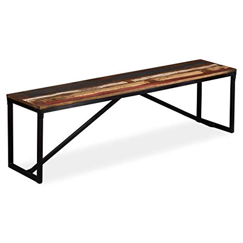 vidaXL Dining Room Bench - Casual Seating - Modern Industrial-Style Indoor Bench Entryway Hallway Table Benches, 63"x13.8"x17.7", Metal Frame, for Kitchen, Dining Room, Living Room