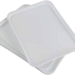 Inhouse White Plastic Serving Tray-Rectangular, 17.2"X13.5"X0.9" (4 Packs)