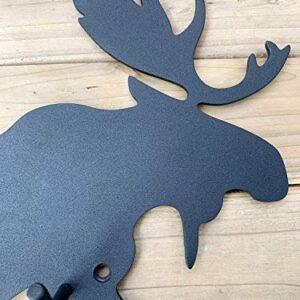 ABLinox Moose Hooks for Hanging, Bath Towel Hooks, Rustic Hooks, Black Metal Country Farmhouse Décor