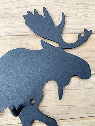 ABLinox Moose Hooks for Hanging, Bath Towel Hooks, Rustic Hooks, Black Metal Country Farmhouse Décor