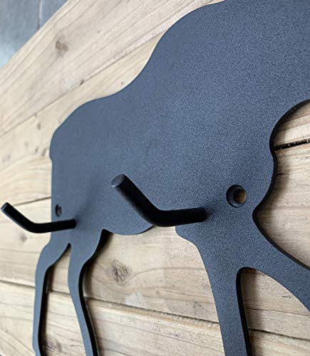 ABLinox Moose Hooks for Hanging, Bath Towel Hooks, Rustic Hooks, Black Metal Country Farmhouse Décor